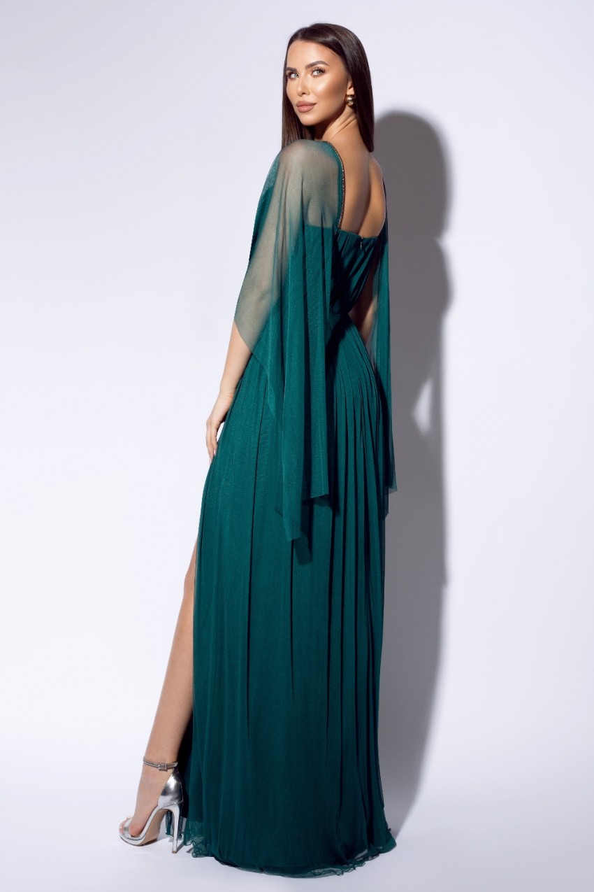 Rochie lunga din tull de matase